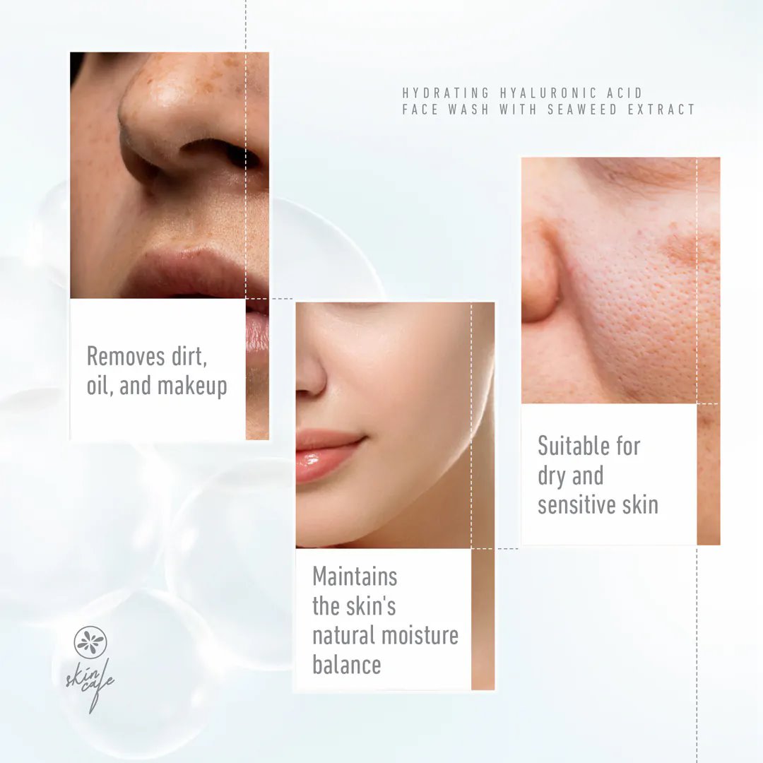 Skin Cafe Hydrating Hyaluronic Acid Face Wash with Seaweed Extract ...