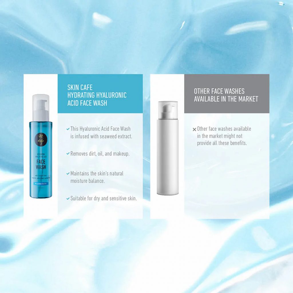 Skin Cafe Hydrating Hyaluronic Acid Face Wash with Seaweed Extract ...