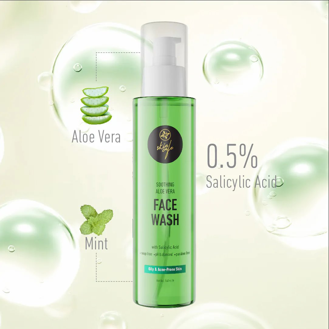 Skin Cafe Soothing Aloe Vera Facewash with Salicylic Acid - 140ml ...